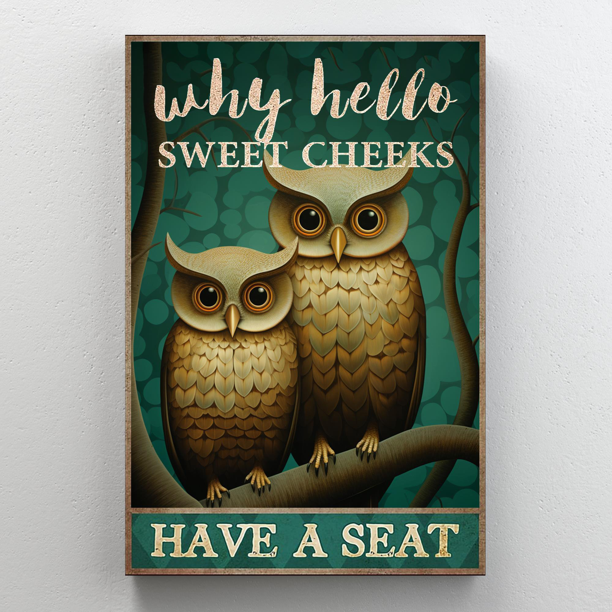 Trinx Owls Why Hello Sweet Cheeks On Canvas Graphic Art | Wayfair